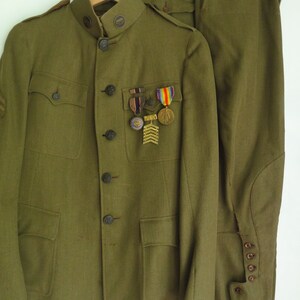 WW1 US Army Uniform C1918 Khaki Wool Insignia, Tunic & Jodhpurs, Leg ...