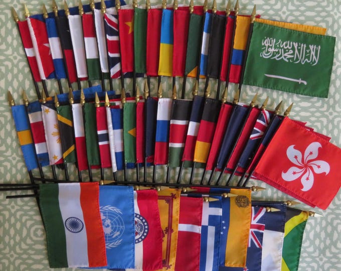 46 World Flags on Sticks 4" X 6" - Etsy