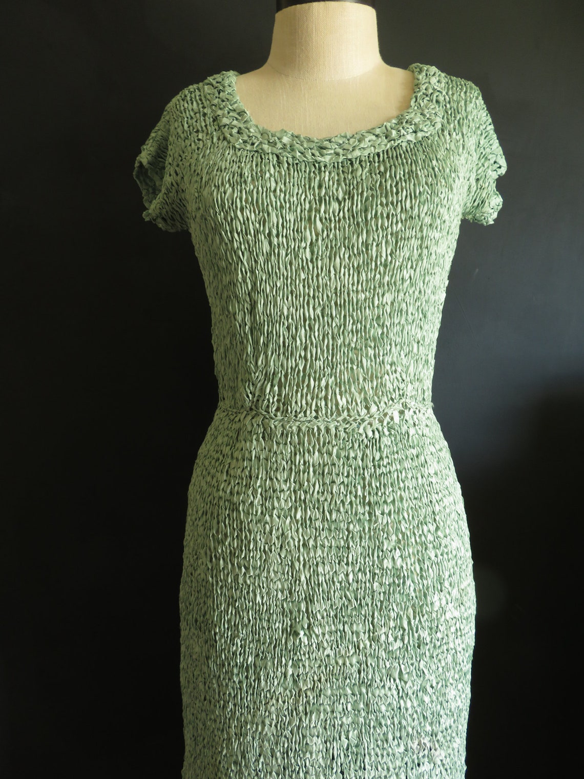 1920s Silk Ribbon Dress Crocheted Ribbon Sexy Silhouette - Etsy