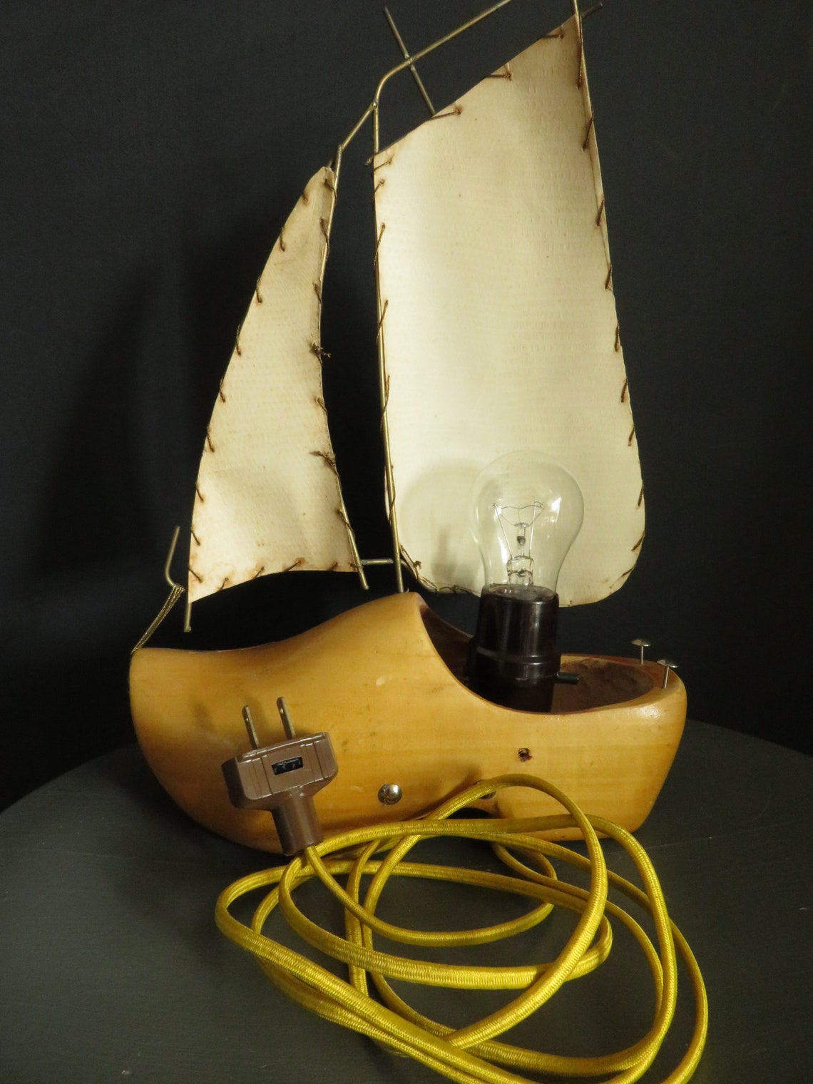 40s Dutch Wooden Shoe Lamp Novelty Lamp Souvenir Holland - Etsy