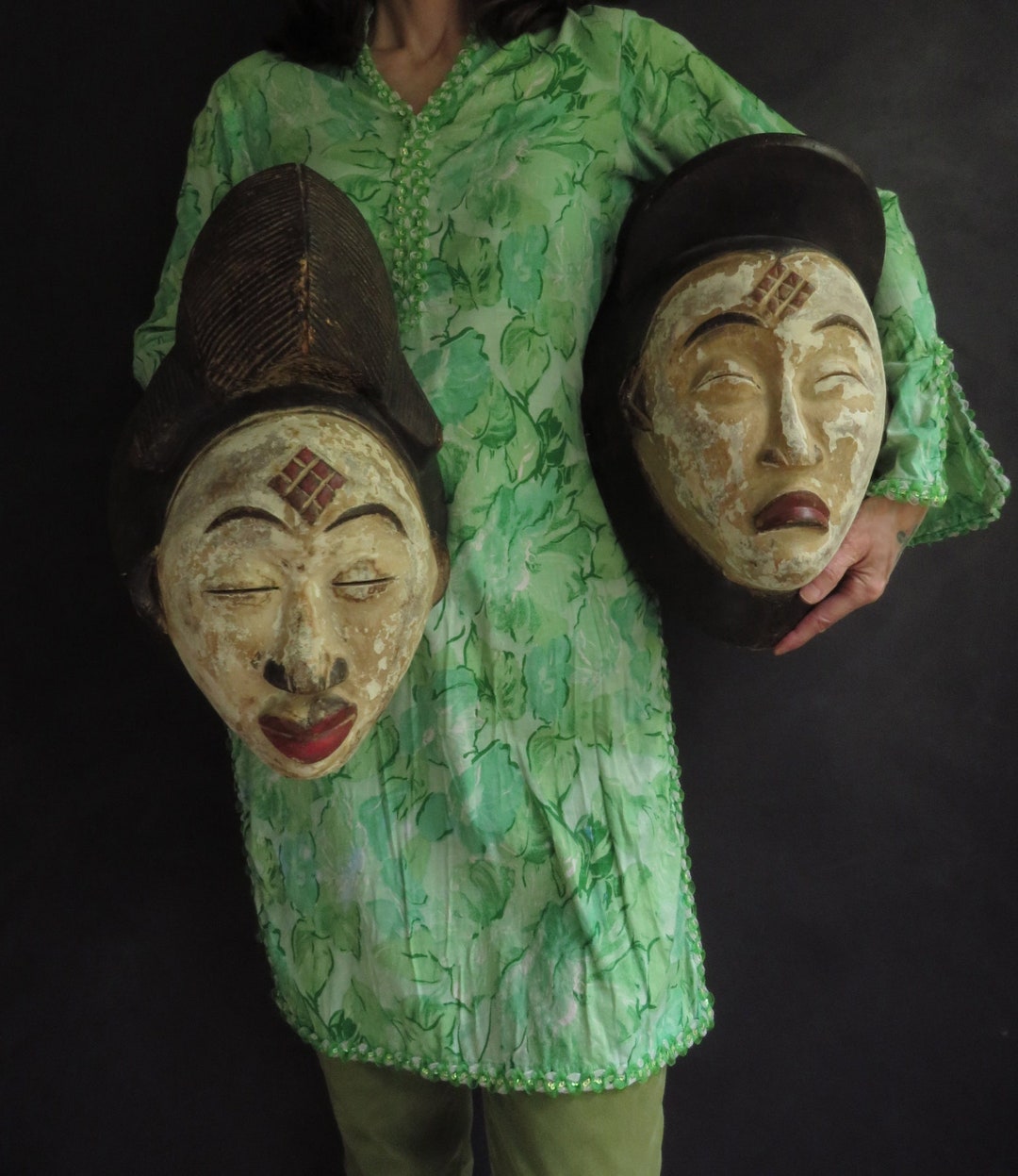 19th C. Punu Okuyi Masks African Masks Antique Female Mourning Mask ...