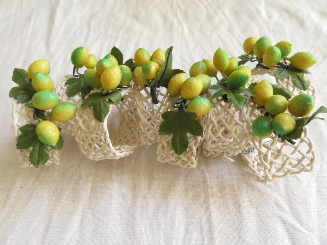 Set of 8 Italian Napkin Rings 1950s Lemons Italy - Etsy