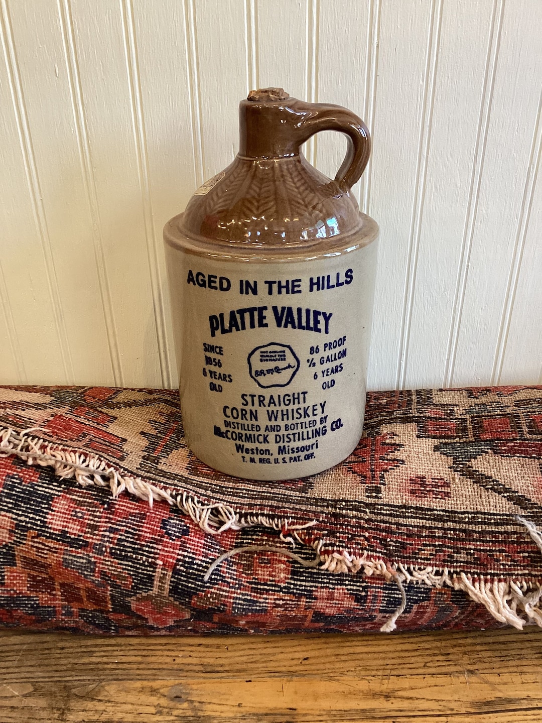 1/2 Gall. Antique Whiskey Jug Mccormick Distilling Co. Weston Missouri ...