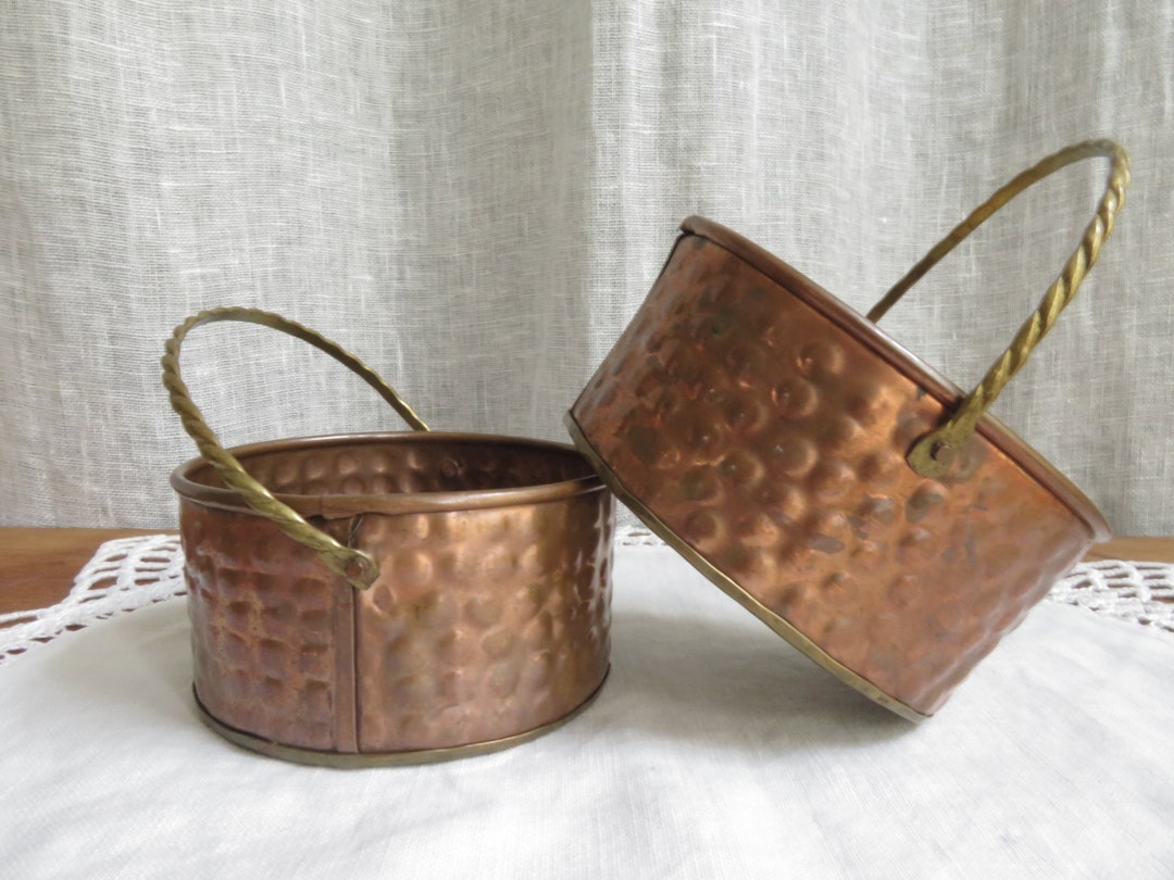 Small French Copper Pots Hammered Copper Pails Vintage Copper ...