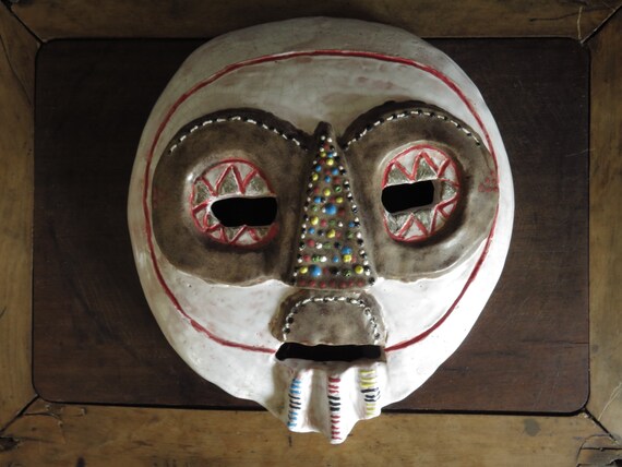 Raku Tribal Mask Handmade Ceramic Clay Ethnic Mask Wall | Etsy