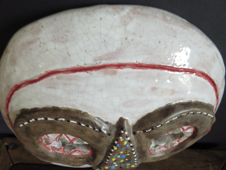 Raku Tribal Mask Handmade Ceramic Clay Ethnic Mask Wall Hanging ...