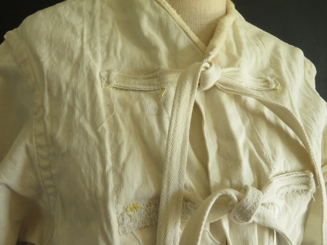 1900s Antique Straitjacket Off-white Canvas Institutional Straight ...