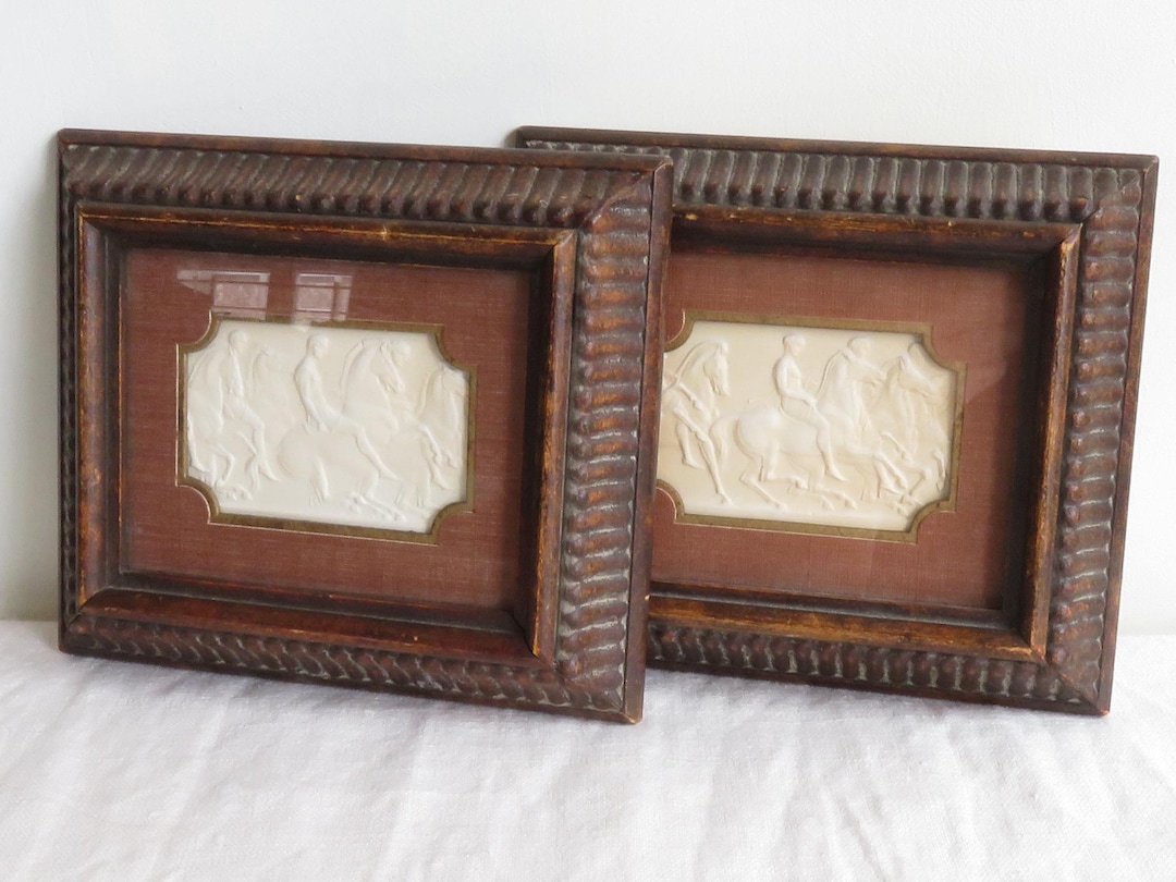 Paper Cast Art Relief Art Pair of Antique Paper Pictures H. Hal Kramer ...