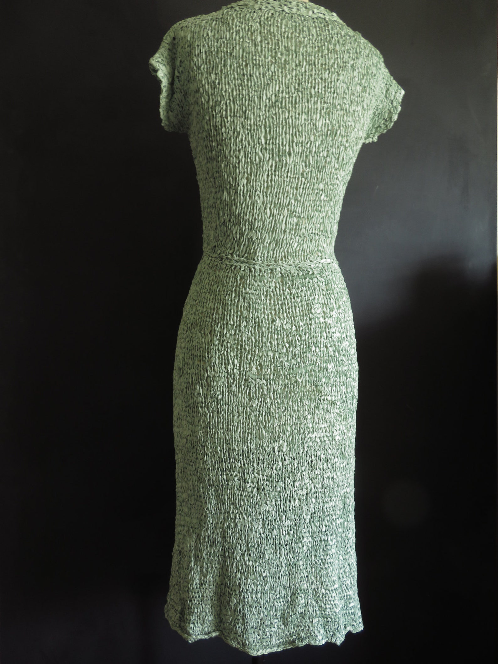 1920s Silk Ribbon Dress Crocheted Ribbon Sexy Silhouette - Etsy