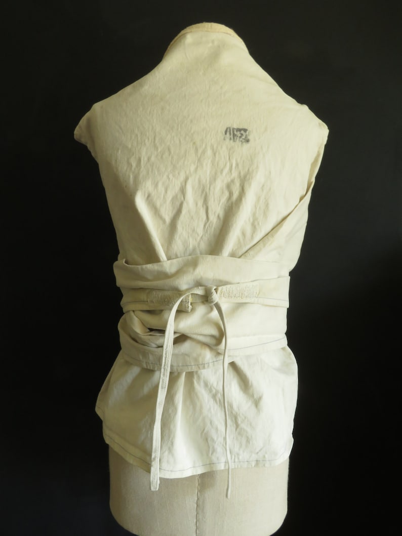 1900s Antique Straitjacket Off-white Canvas Institutional Straight ...