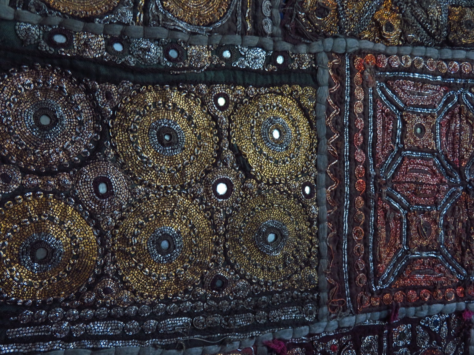 Large 1920s Gujarati Zardozi Tapestry Antique Banjara Patchwork Wall ...