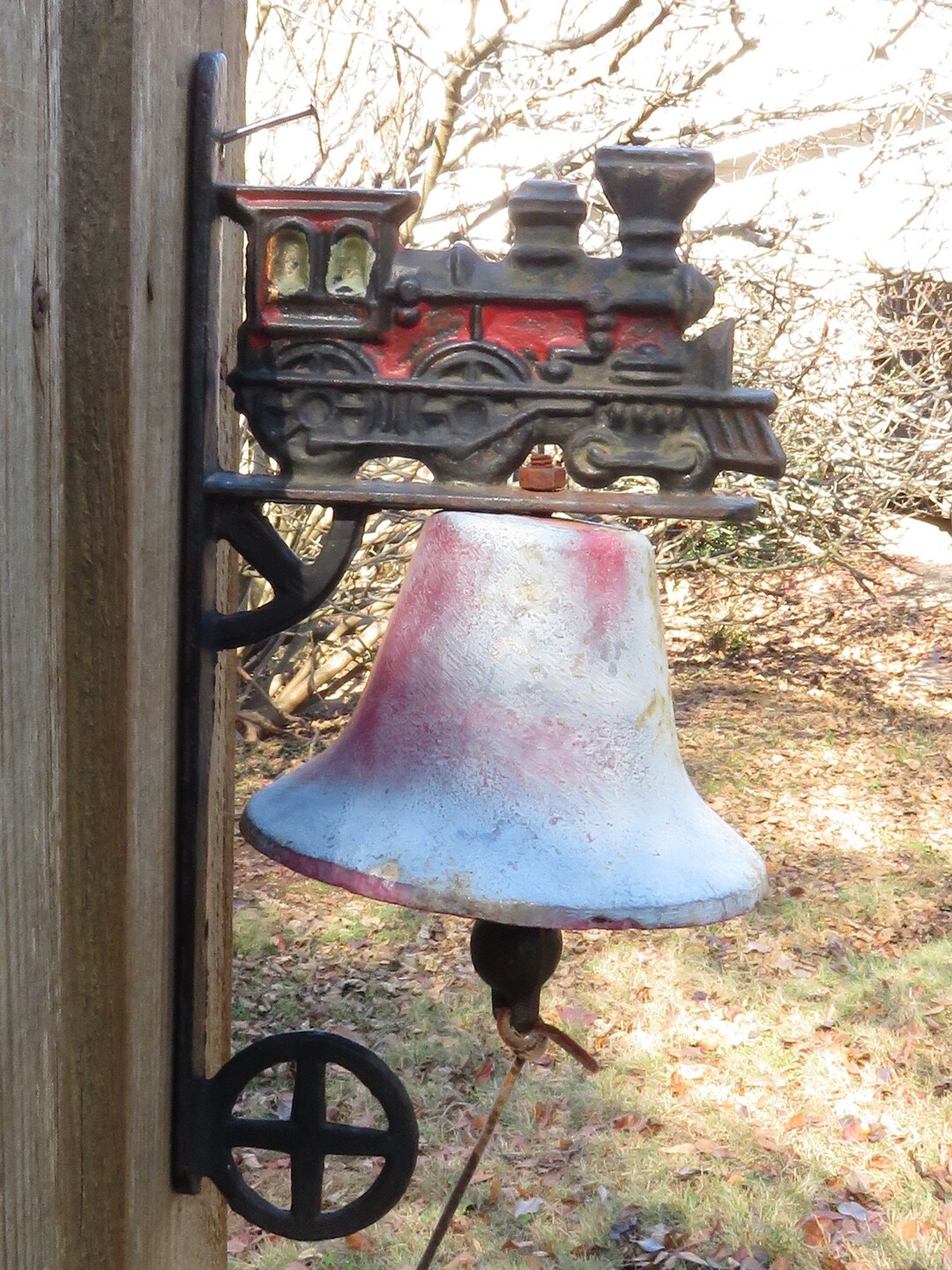 Cast Iron Dinner Bell Locomotive Train Antique Door Bell Wall - Etsy