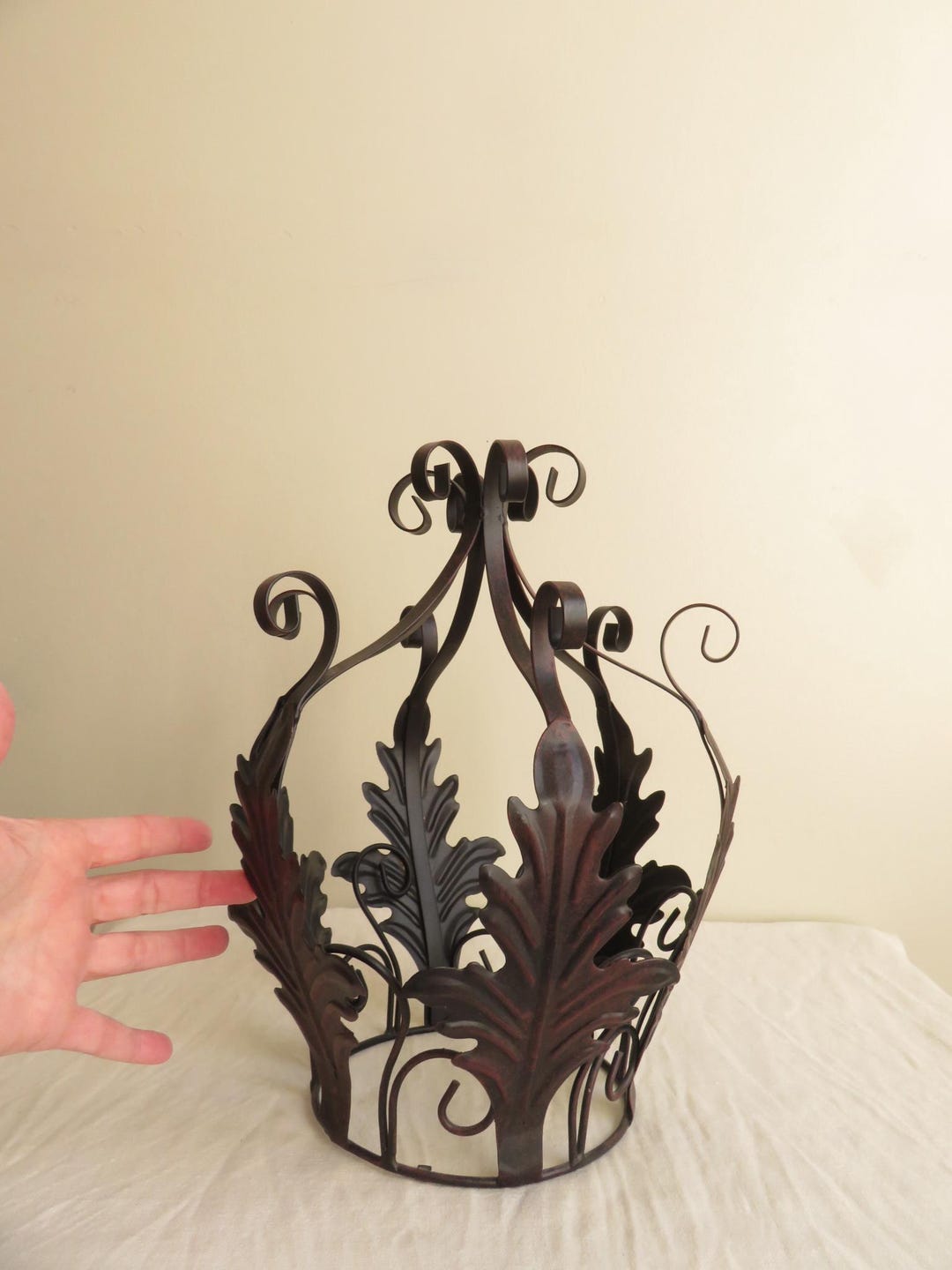 Large Metal Crown Wrought Iron-look Decorative Sculptural Centerpiece ...