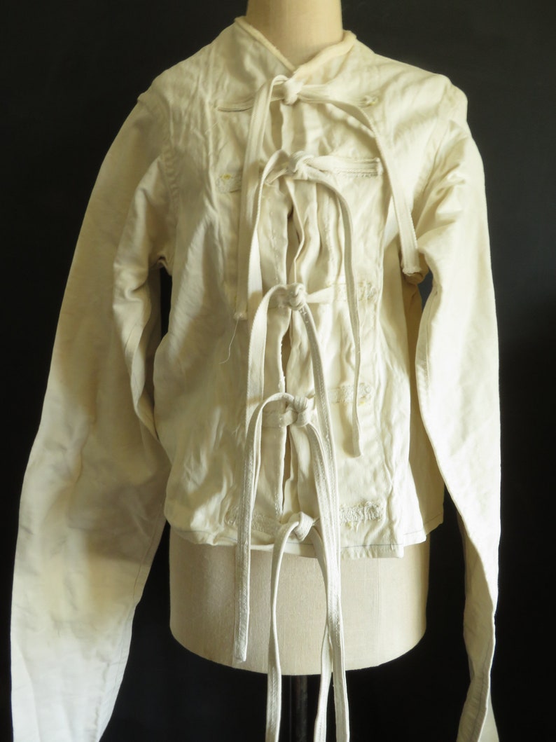 1900s Antique Straitjacket Off-white Canvas Institutional Straight ...