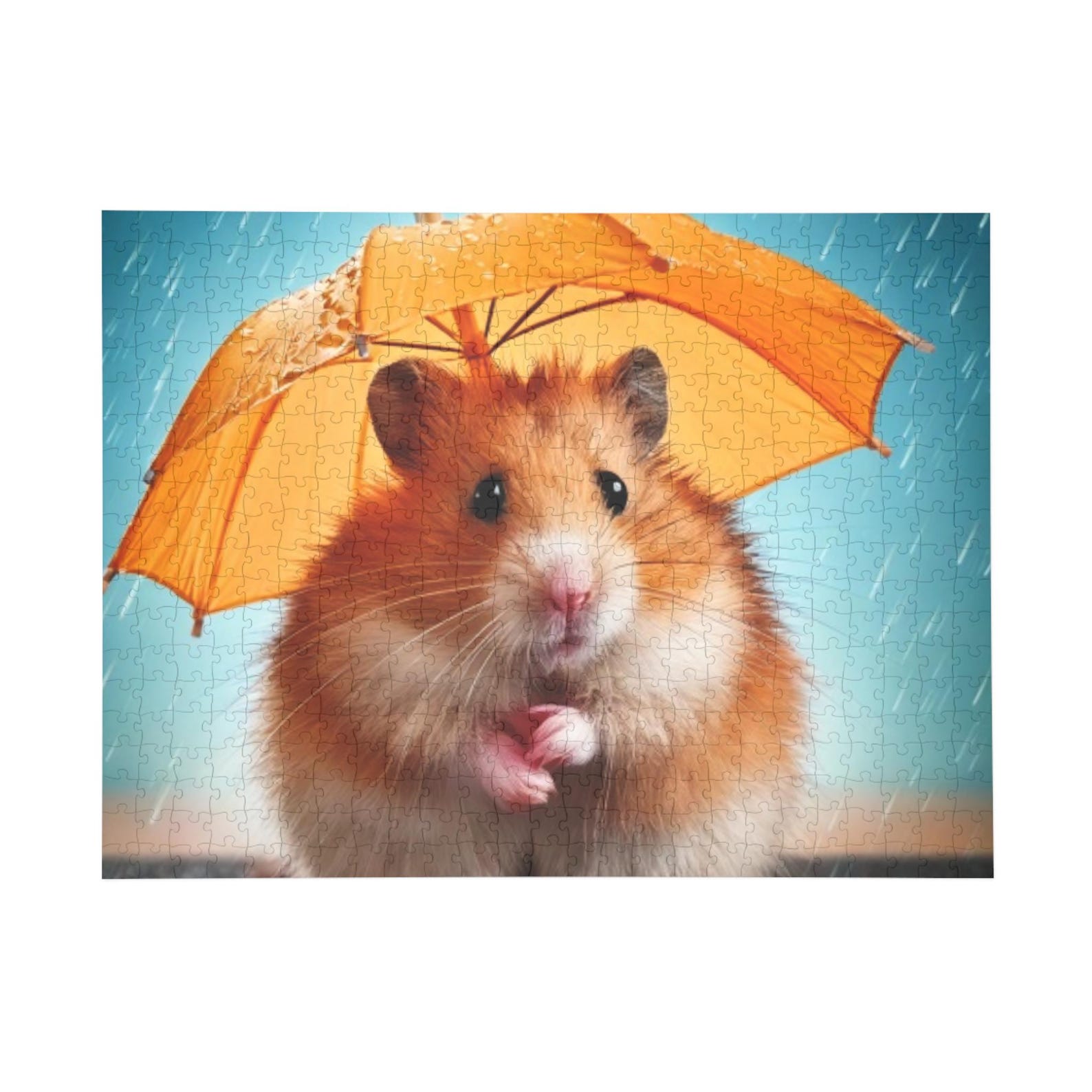 Cute Hamster Puzzle With Umbrella/adorable Hamster Under Umbrella ...