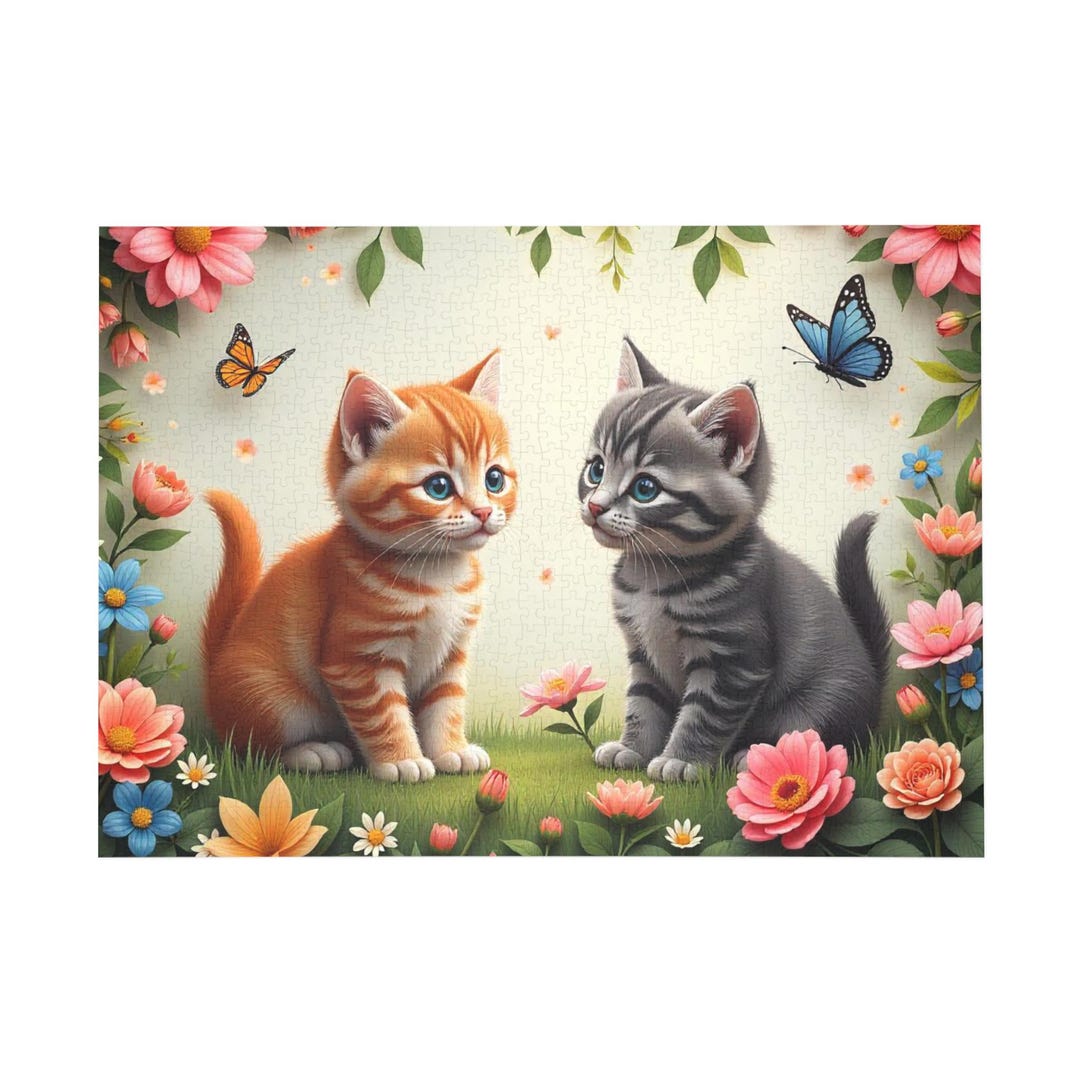 Whimsical Kitten Puzzle - Cute Cat Puzzles for Animal Lovers, Family ...