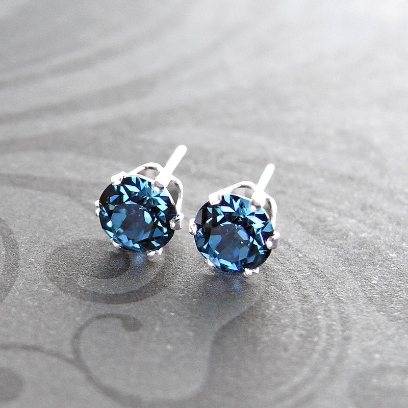 Blue Stud Earrings - Etsy