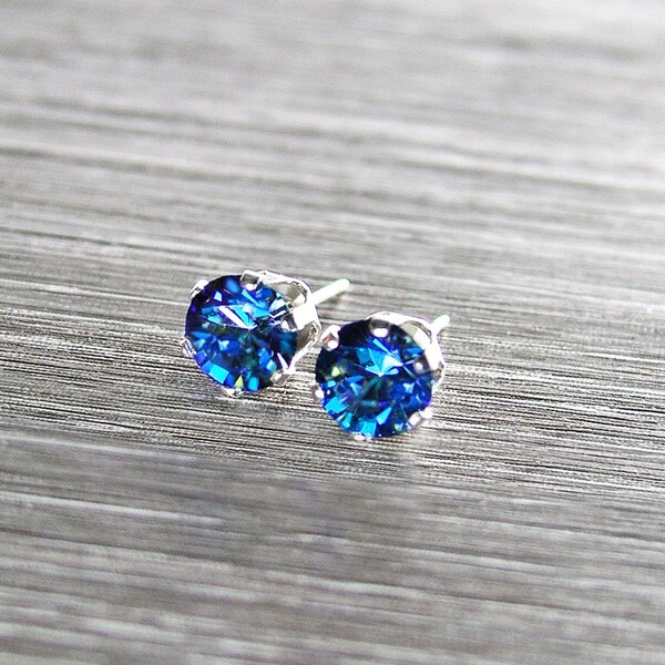 Blue Stud Earrings - Etsy
