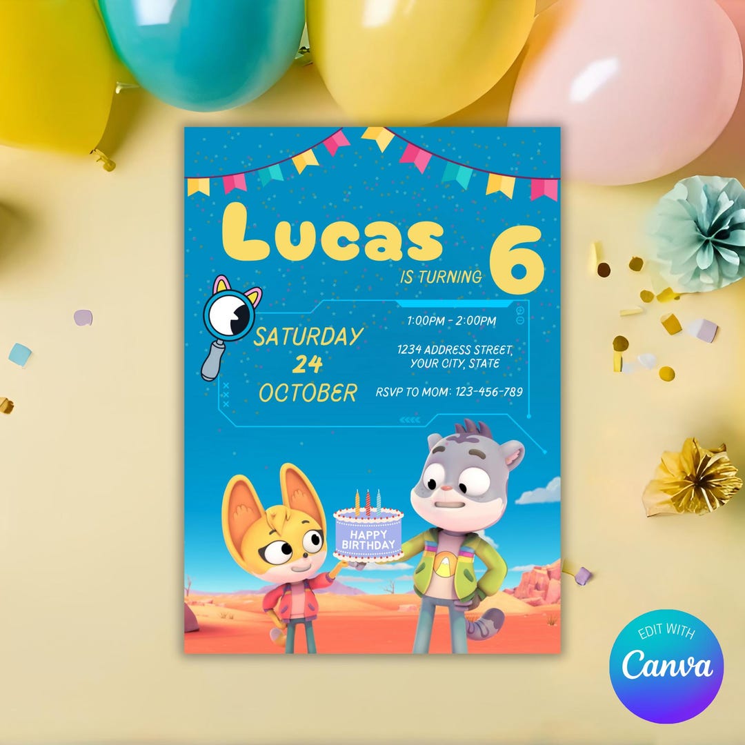 Creature Cases Party Invite Birthday Invitation Printable 5x7 Inch ...