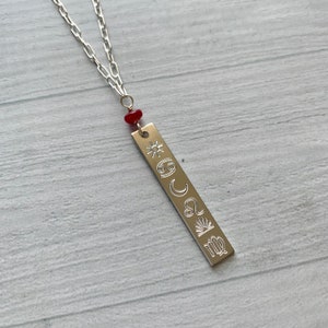 Ruby Necklace Custom Astrology Necklace Bar Necklace Birth Chart ...