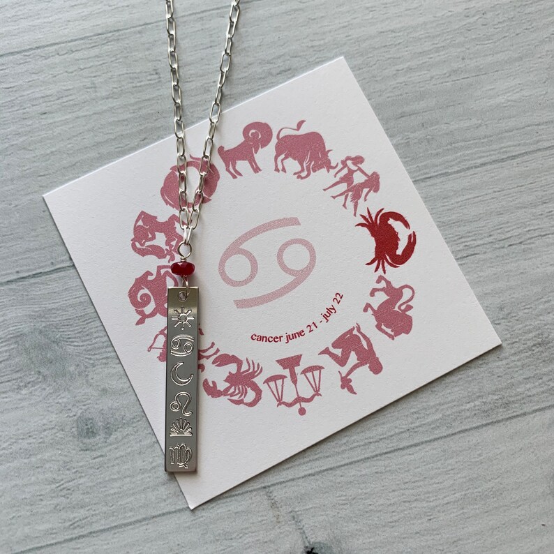 Ruby Necklace Custom Astrology Necklace Bar Necklace - Etsy