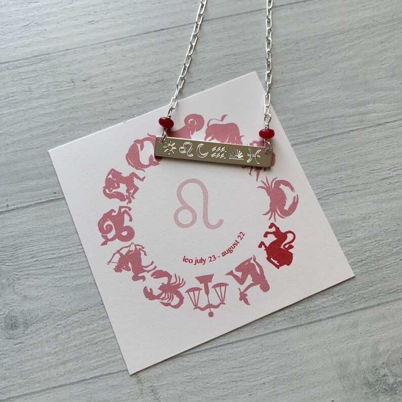 Ruby Necklace Custom Astrology Necklace Bar Necklace - Etsy
