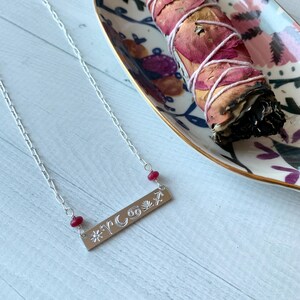 Ruby Necklace Custom Astrology Necklace Bar Necklace Birth Chart ...