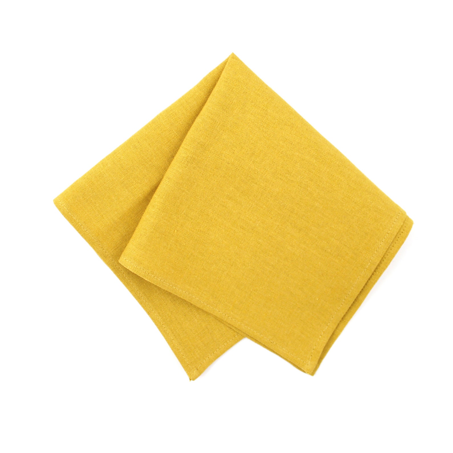 Mustard Linen Pocket Square - Etsy