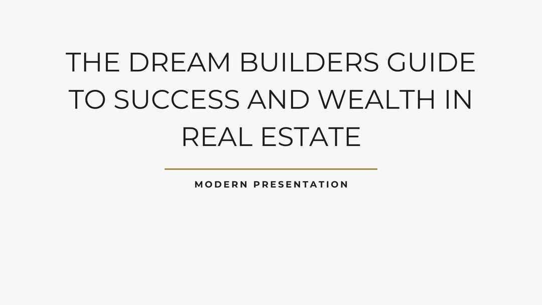 The Dream Builder's Guide to Success and Wealth in Real Estate - Etsy