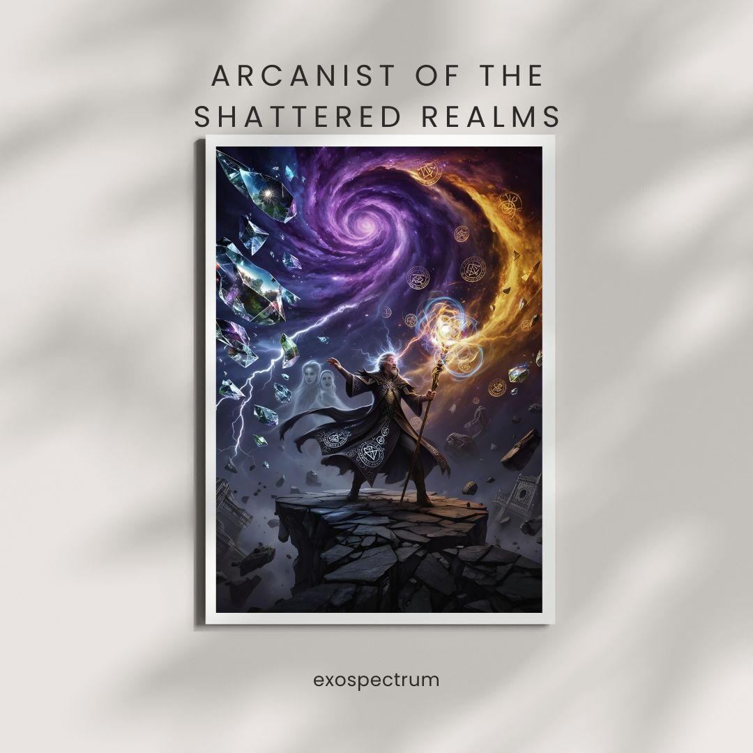 Cosmic Sorcerer Art Print, Dark Fantasy Sci-fi Poster (digital Download ...