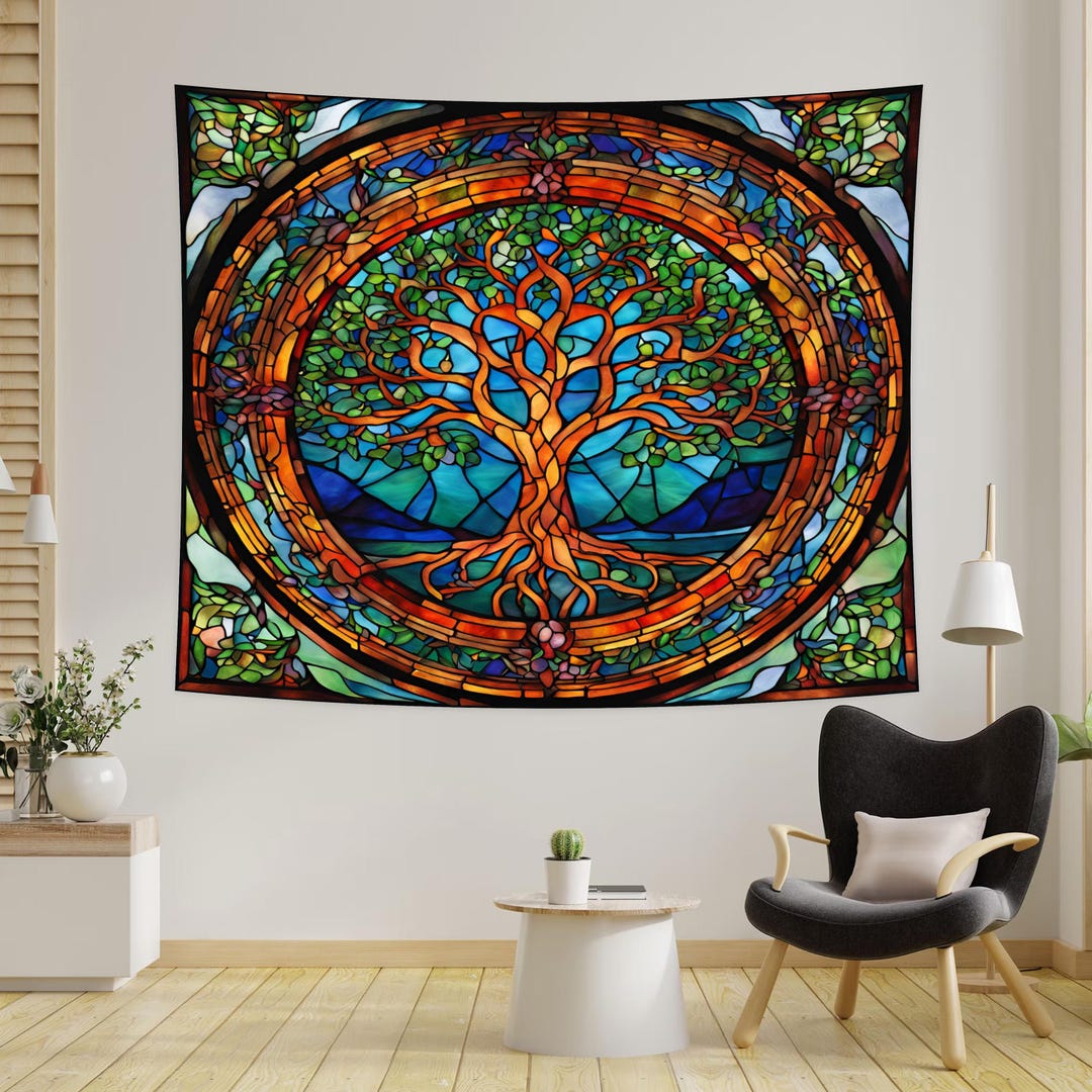 Tree of Life Tapestry, Tree of Life Tapestry Wall Hanging, Mandala Wall ...
