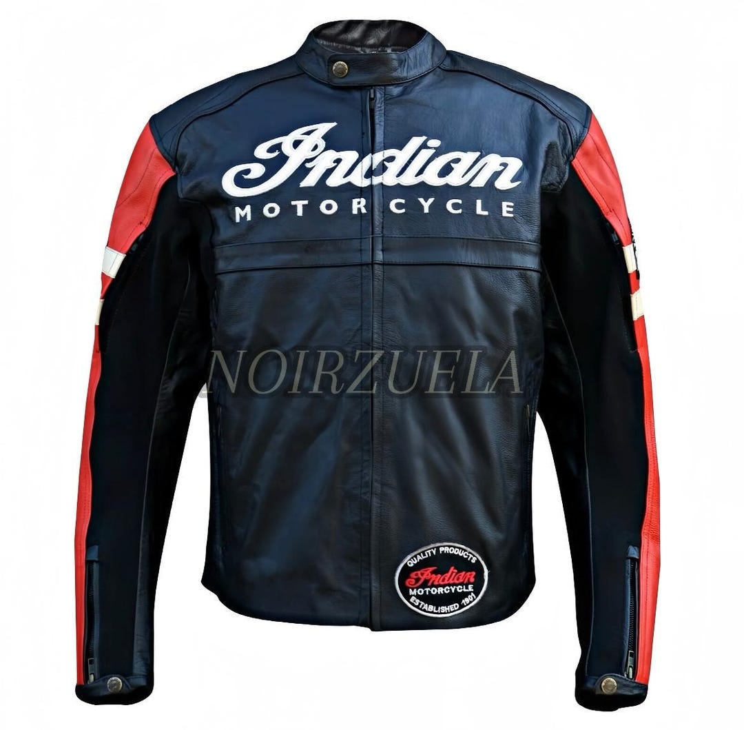 Men's Indian Motorcycle Leather Jacket | Premium Quality Black Cowhide ...