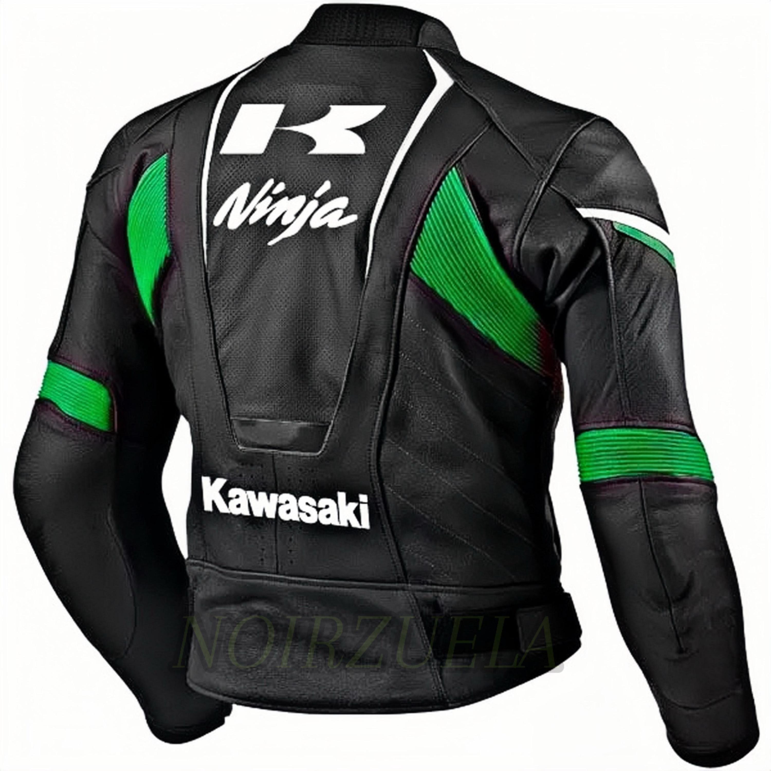 Kawasaki Ninja Leather Jacket | Motorcycle Racing Jacket | Biker Gear ...