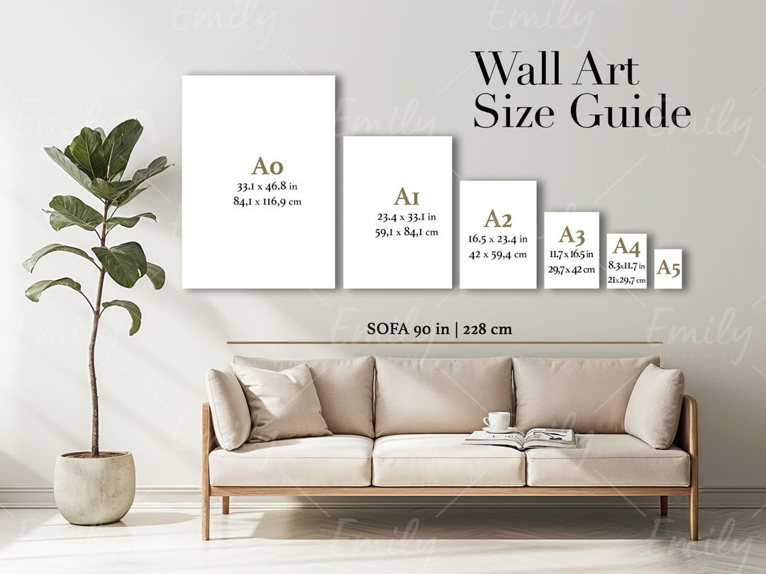 Wall Art Size Guide, Display Comparison Chart (JPG Digital Download) - Etsy