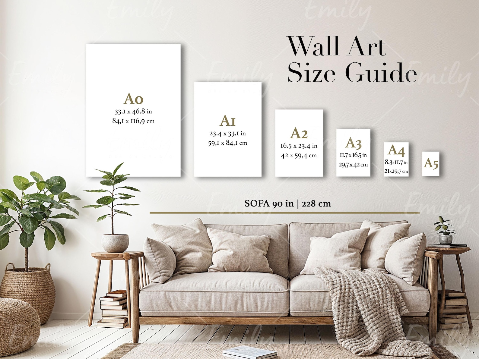 Wall Art Size Guide, Frame Comparison Chart (digital Download) - Etsy