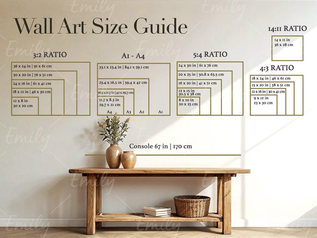 Wall Art Size Guide, Print Sizing Chart (JPG Digital Download) - Etsy