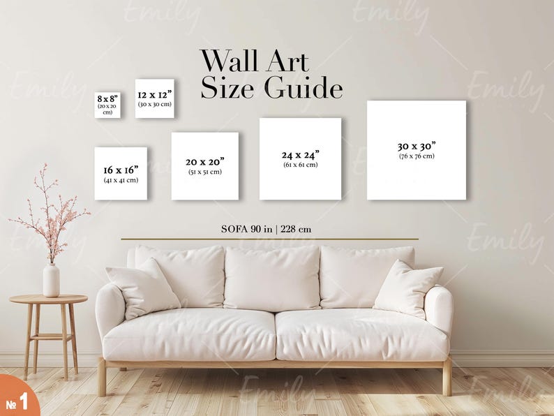 Wall Art Size Guide Square, Comparison Chart, Seller Size Guide, Canvas Sizes, Wall Display ...