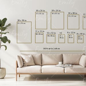 Wall Art Size Guide, Frame Size Chart (JPG) - Etsy