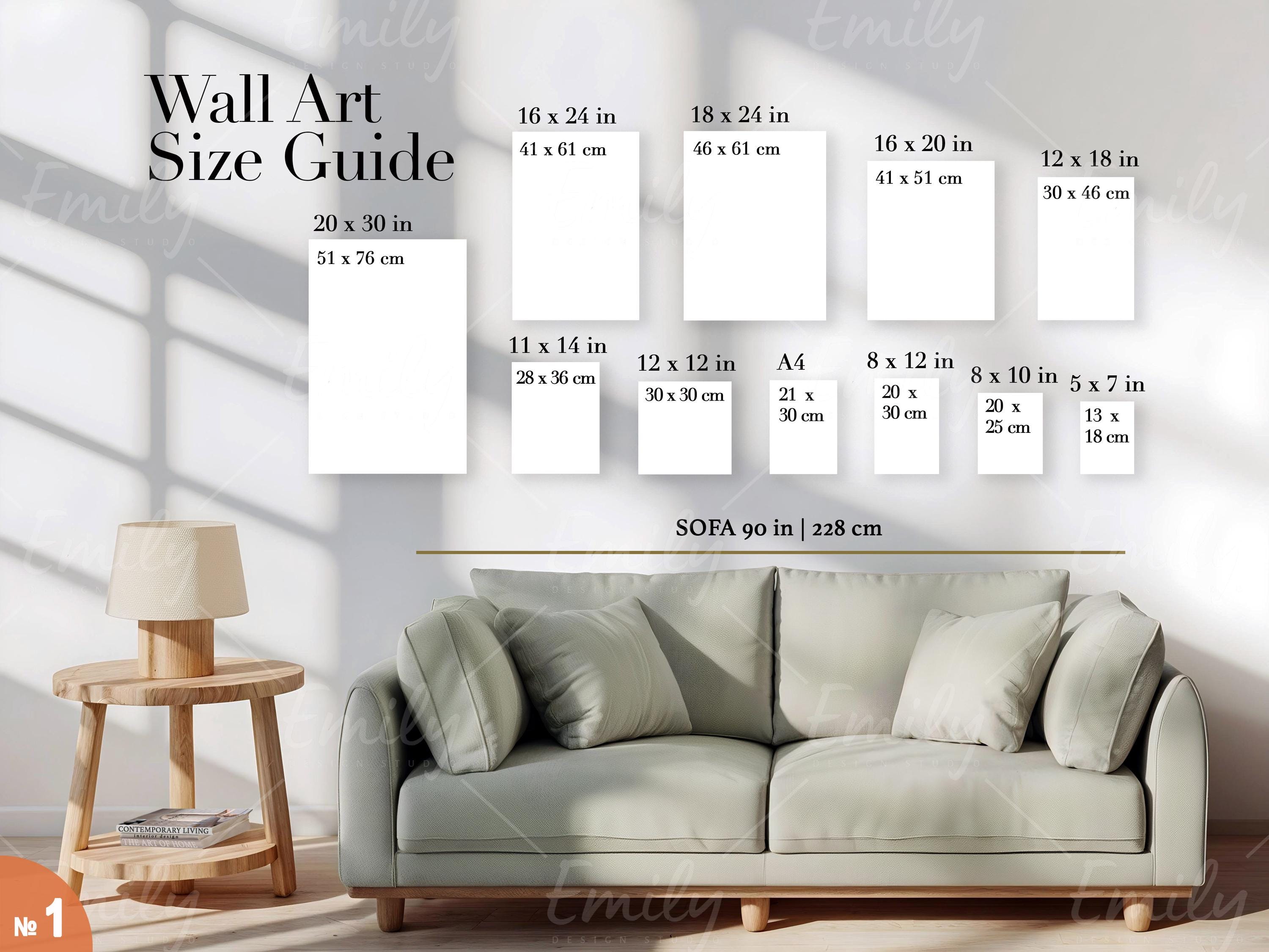 Wall Art Size Guide, Frame Comparison Chart (JPG Digital Download) - Etsy