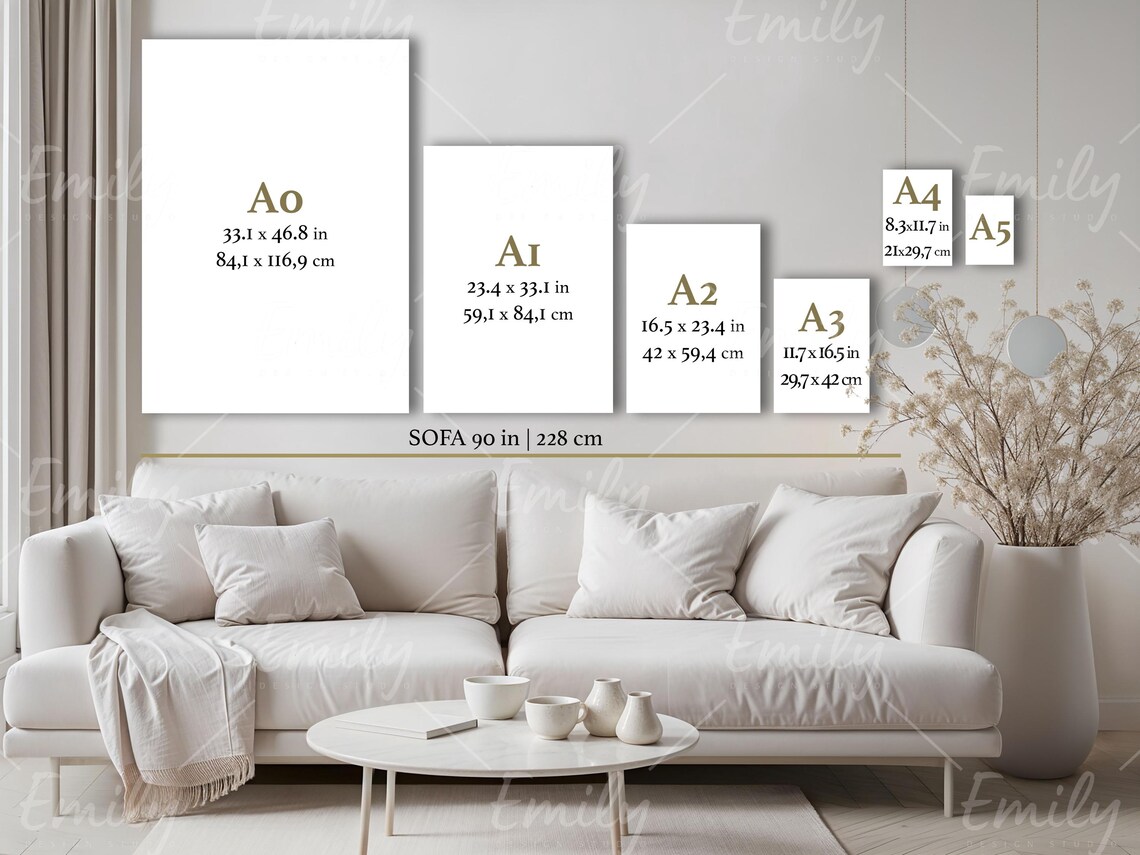 Wall Art Size Guide, Frame Comparison Chart (JPG Digital Download) - Etsy