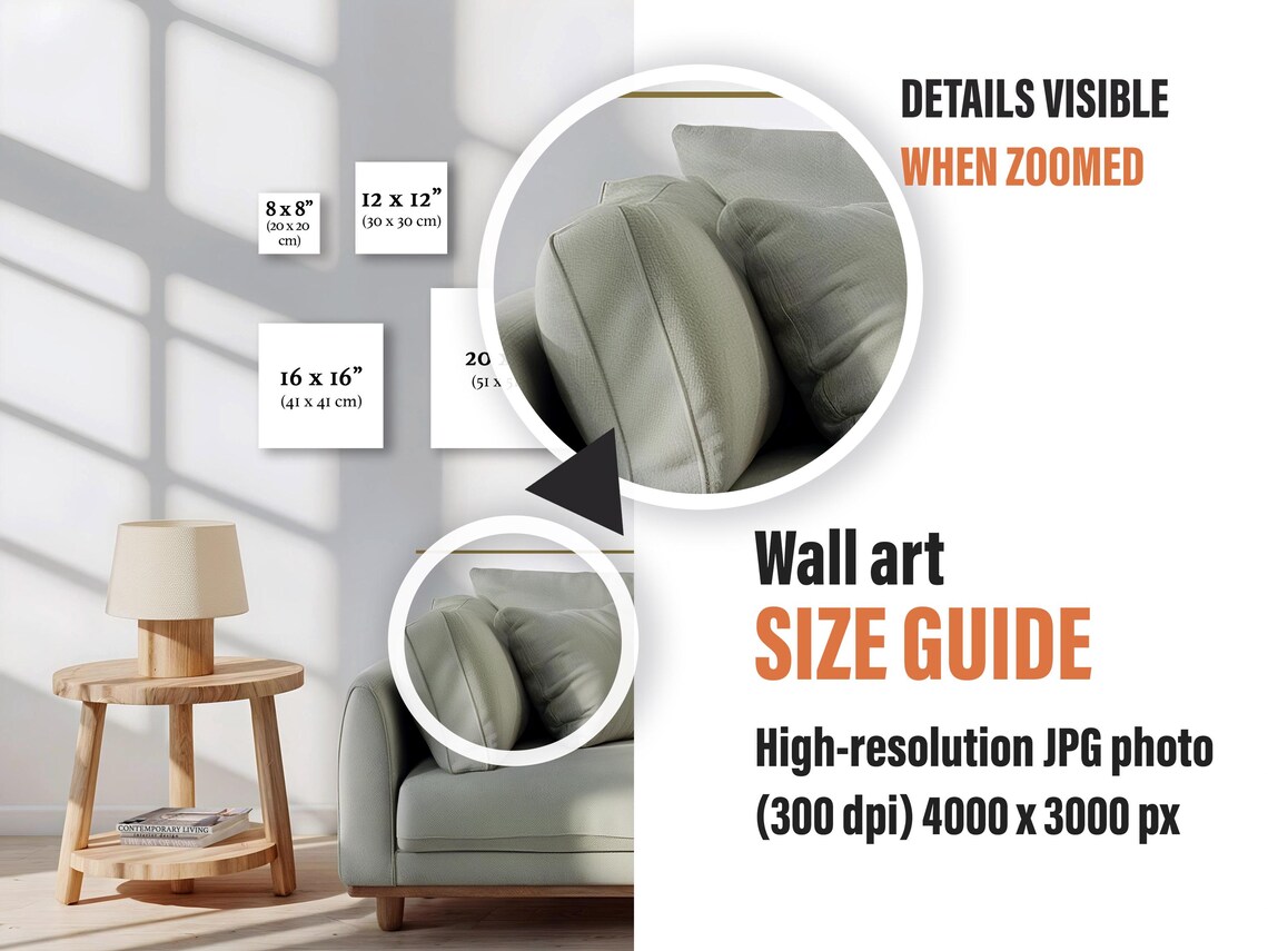 Wall Art Size Guide Chart (digital Download) - Etsy