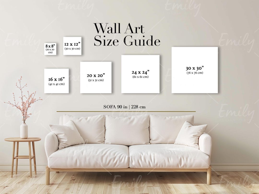 Square Wall Art Size Guide, Display Comparison (digital Download) - Etsy
