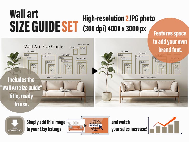 Wall Art Size Guide, Frame Sizing Reference (JPG Digital Download) - Etsy