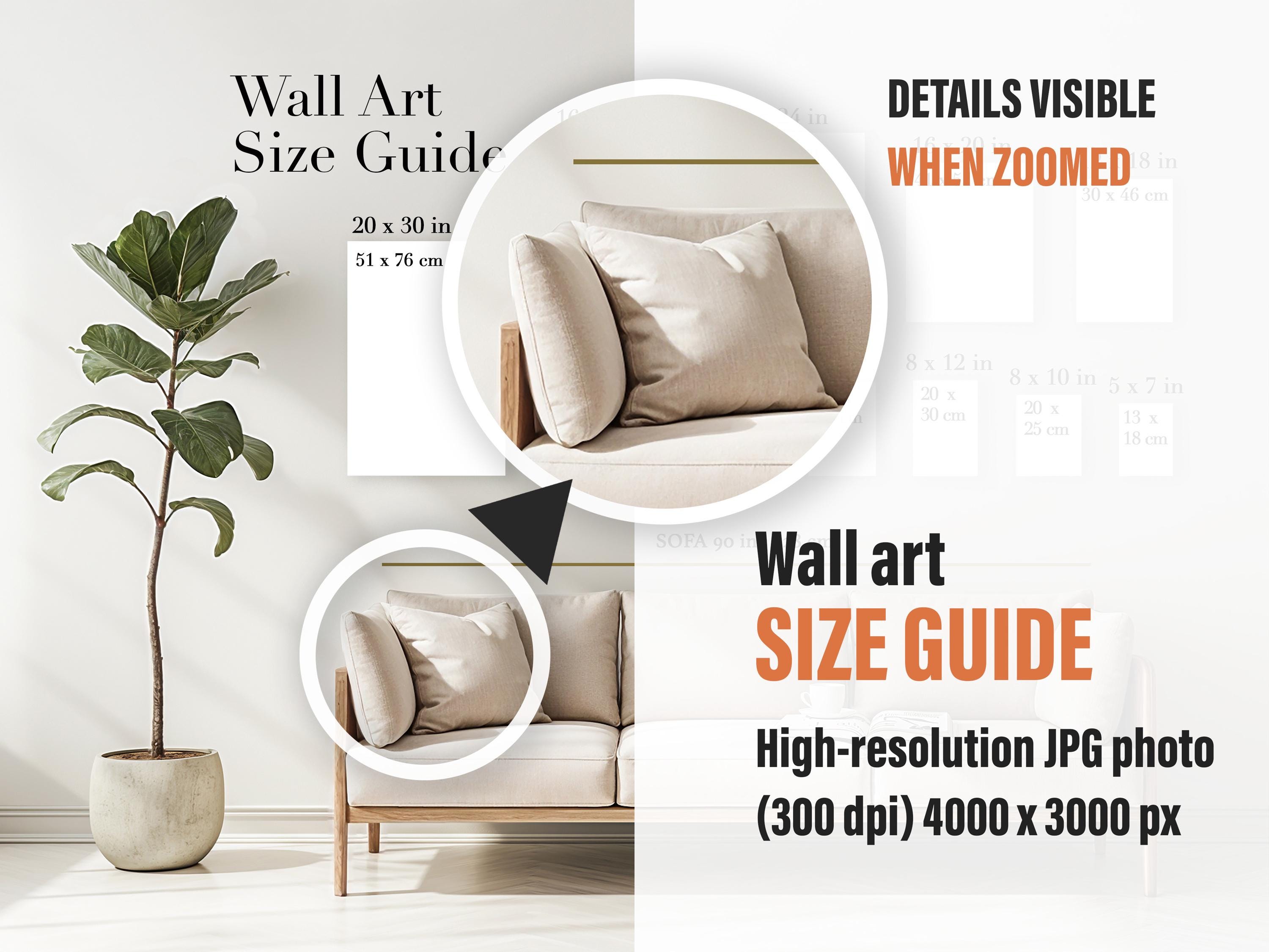 Wall Art Size Guide: Vertical & Horizontal Chart (JPG) - Etsy