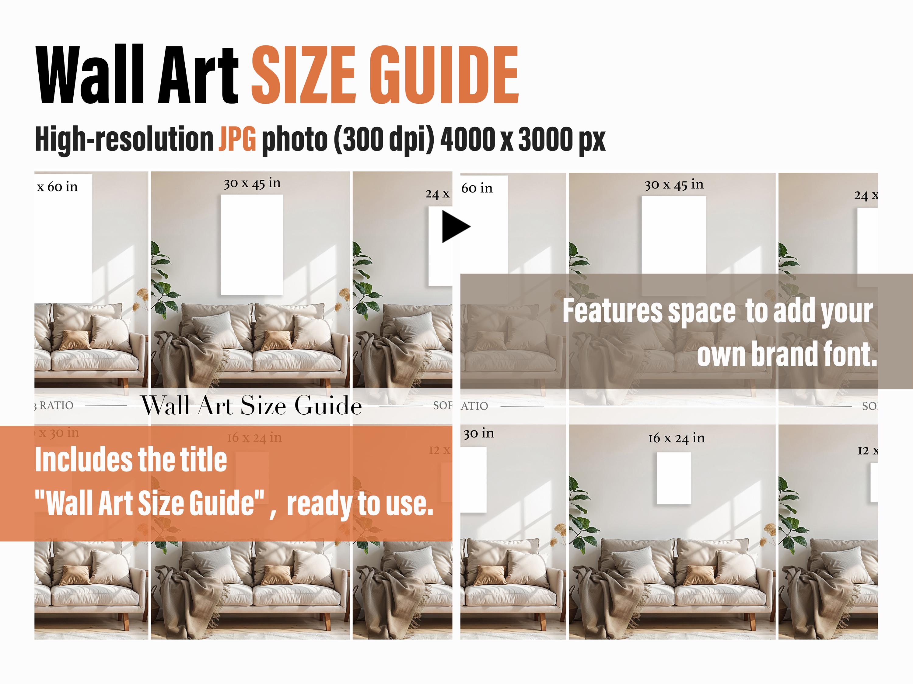 Wall Art Size Guide Template, Canvas Sizes, Frame Aspect Ratio, 2:3 ...