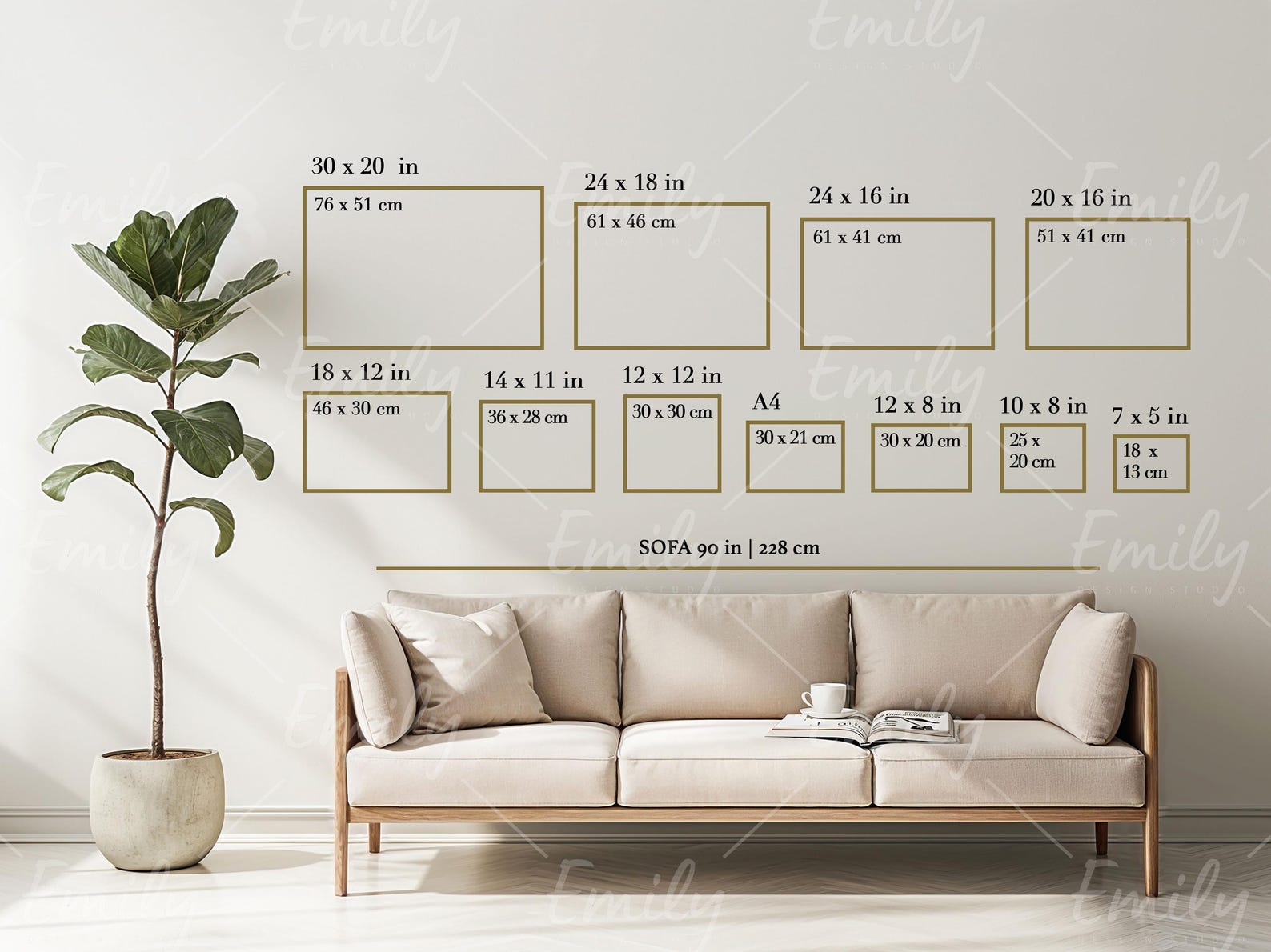 Etsy Seller Size Guide, Wall Art Dimensions Chart, Print Size Guide ...