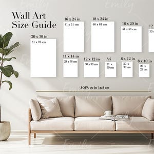 Wall Art Size Guide: Vertical & Horizontal Chart (JPG) - Etsy