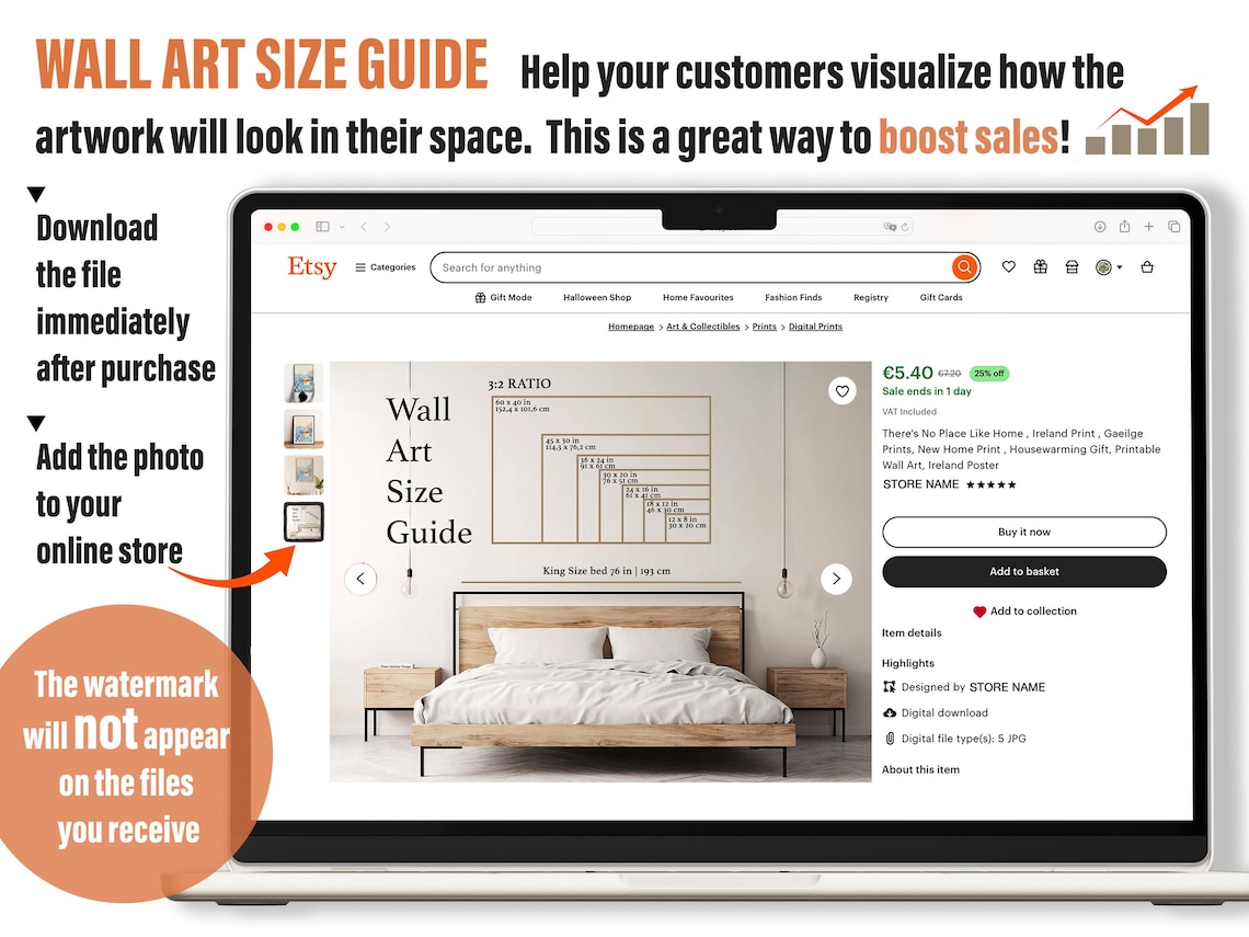 Wall Art Size Guide, Frame Size Guide, Comparison Chart, Poster Size ...