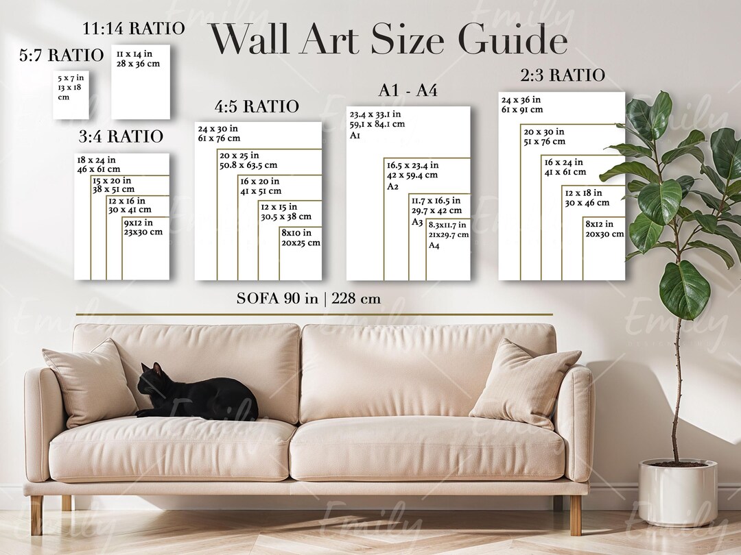 Wall Art Size Guide, Photography Template (JPG Files) - Etsy