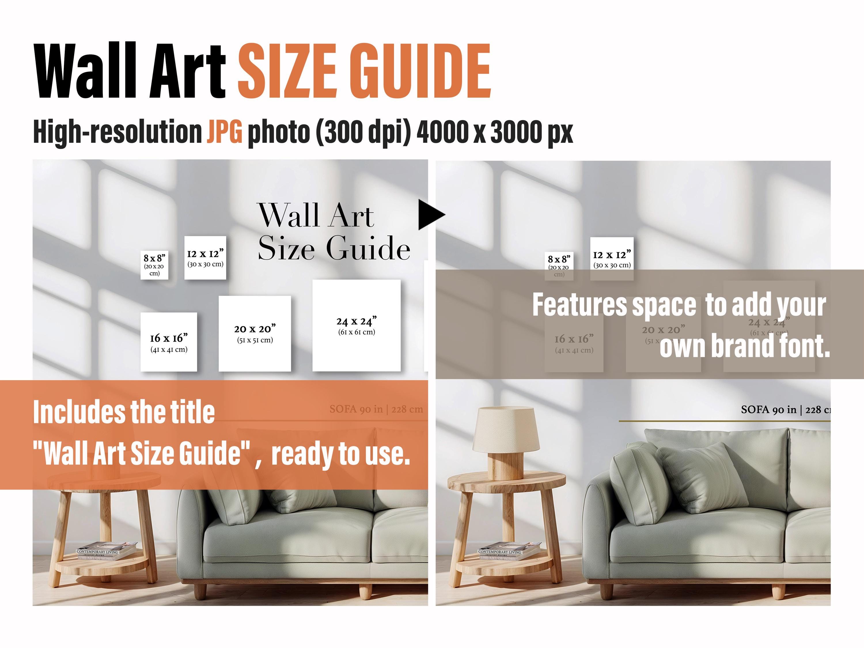 Wall Art Size Guide Chart (digital Download) - Etsy